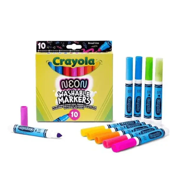 10 Rotuladores Crayola Maxi Punta Neón Lavables para Niños - Tienda de ...